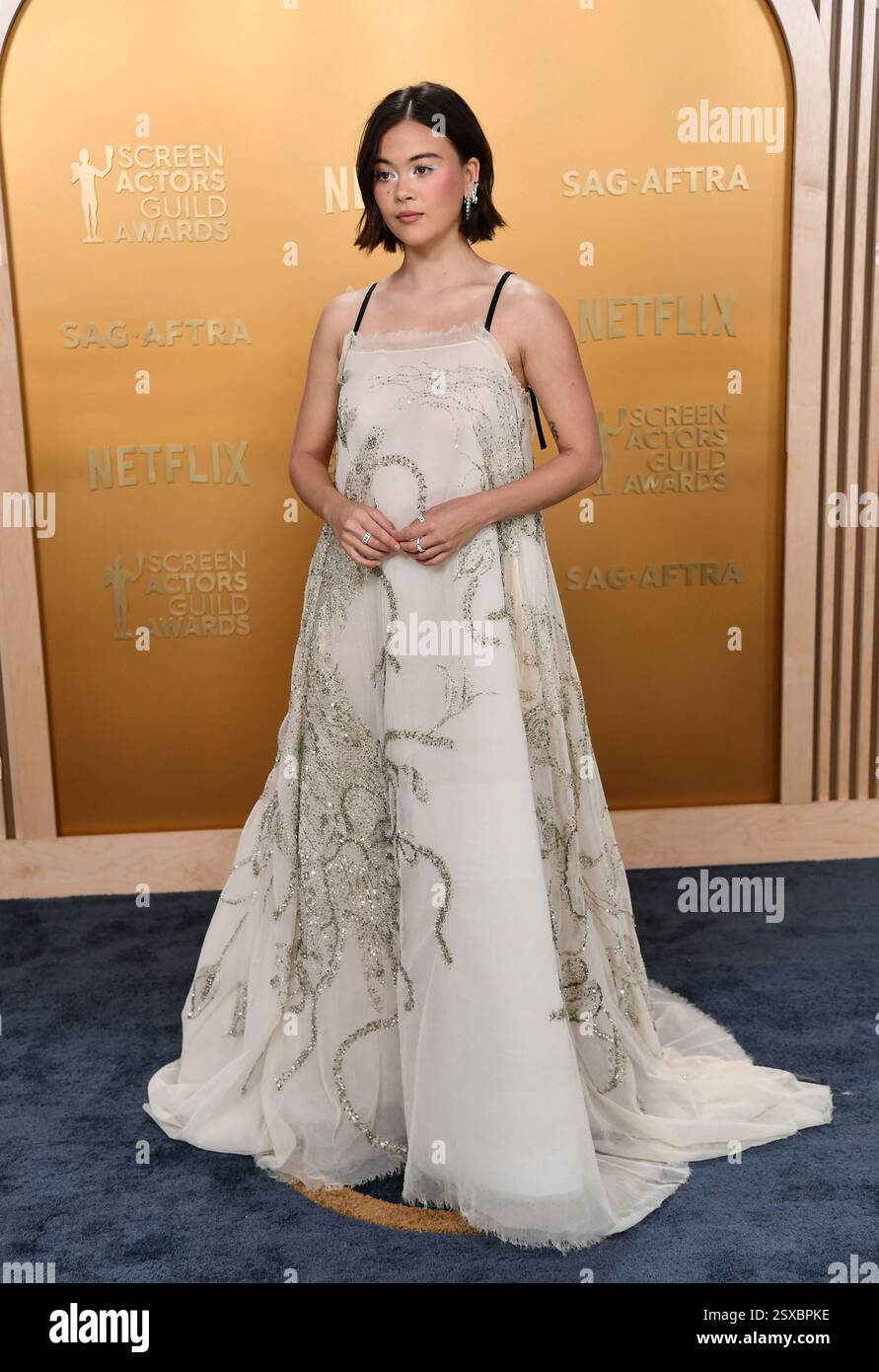 Lukita Maxwell arrives at the 31st annual Screen Actors Guild Awards on Sunday, Feb. 23, 2025 ...
