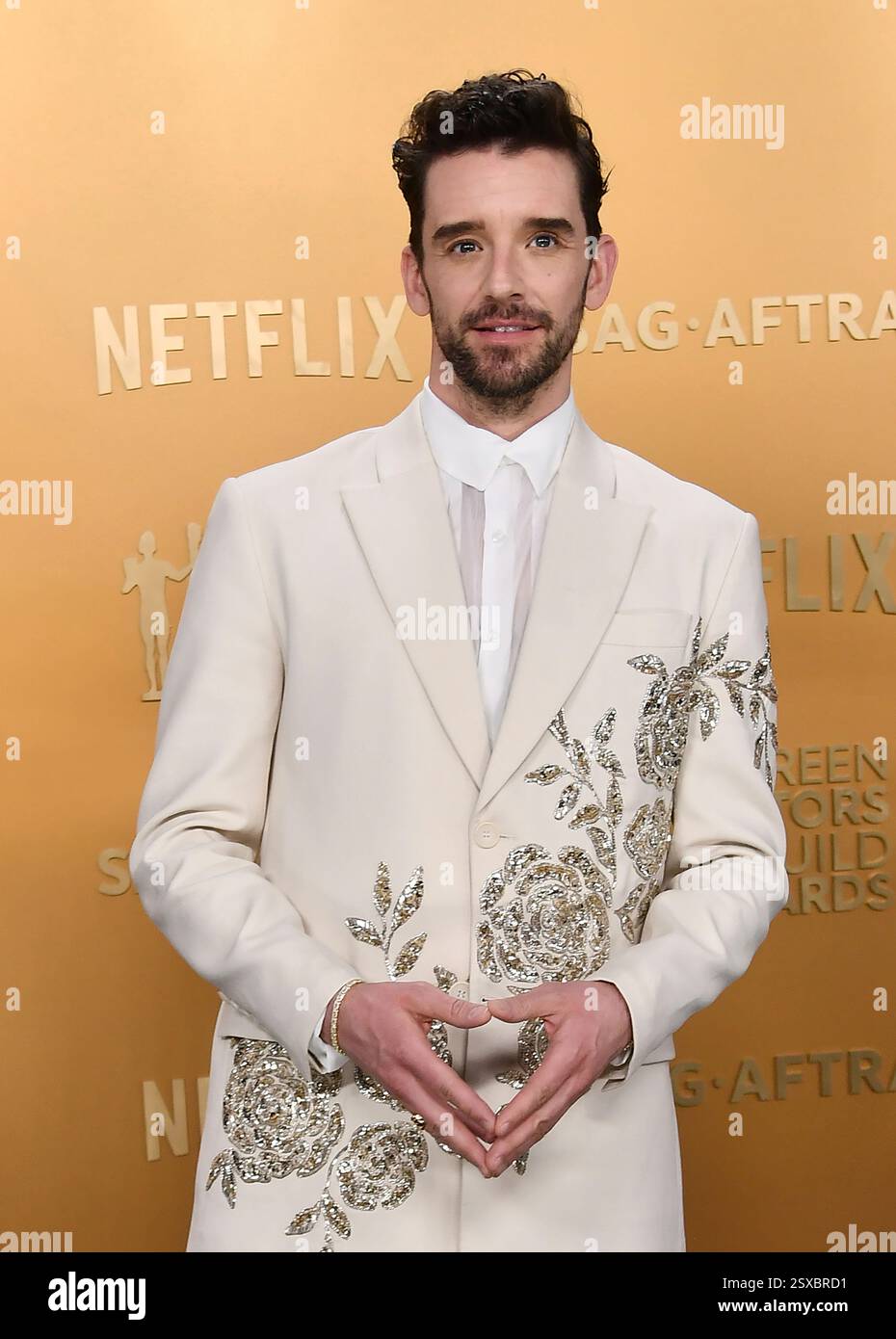 Michael Urie arrives at the 31st annual Screen Actors Guild Awards on Sunday, Feb. 23, 2025, at ...