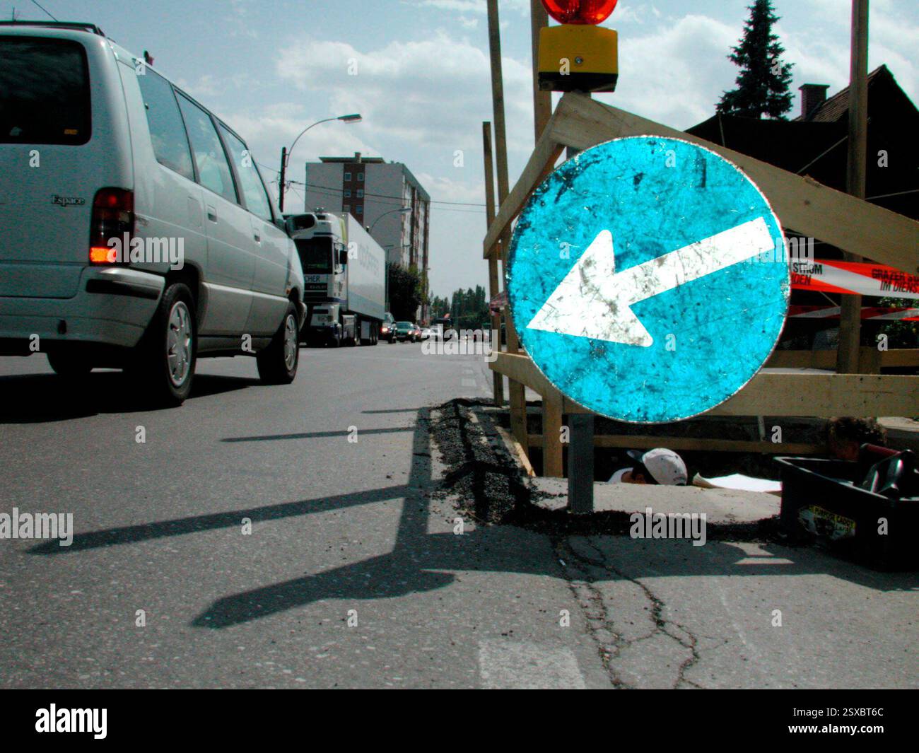 Direction sign with arrow showing the way in road traffic Direction ...