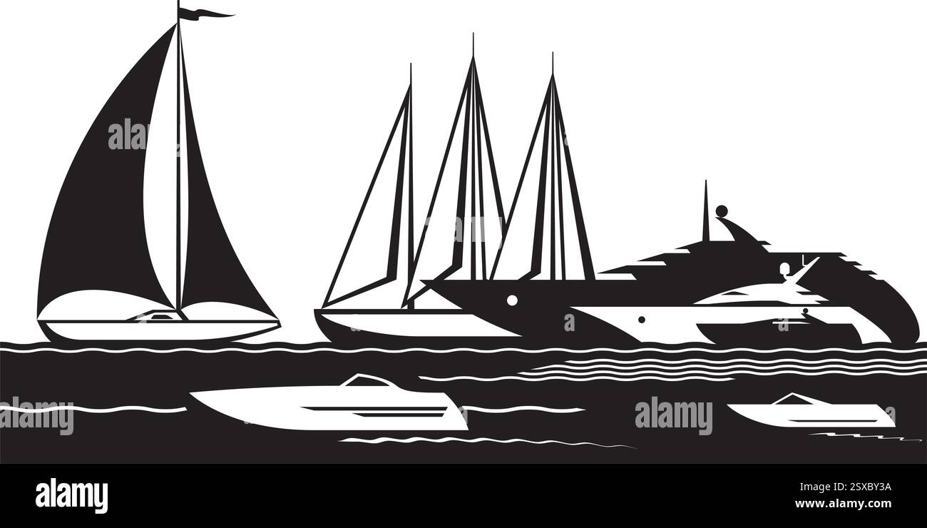 View sea sailing boats Stock Vector Images - Alamy