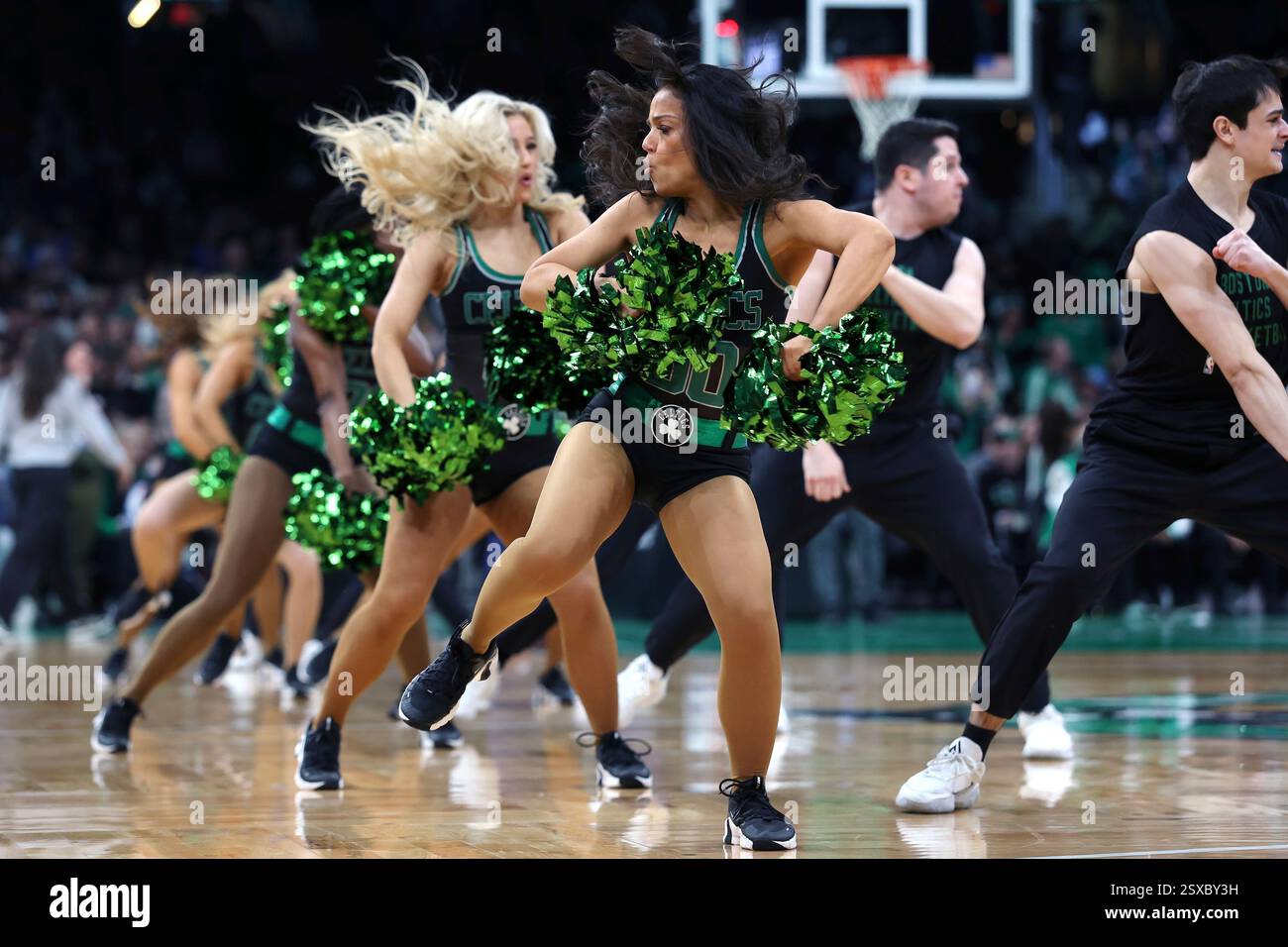 The Boston Celtics cheerleaders perform during the first half of an NBA ...