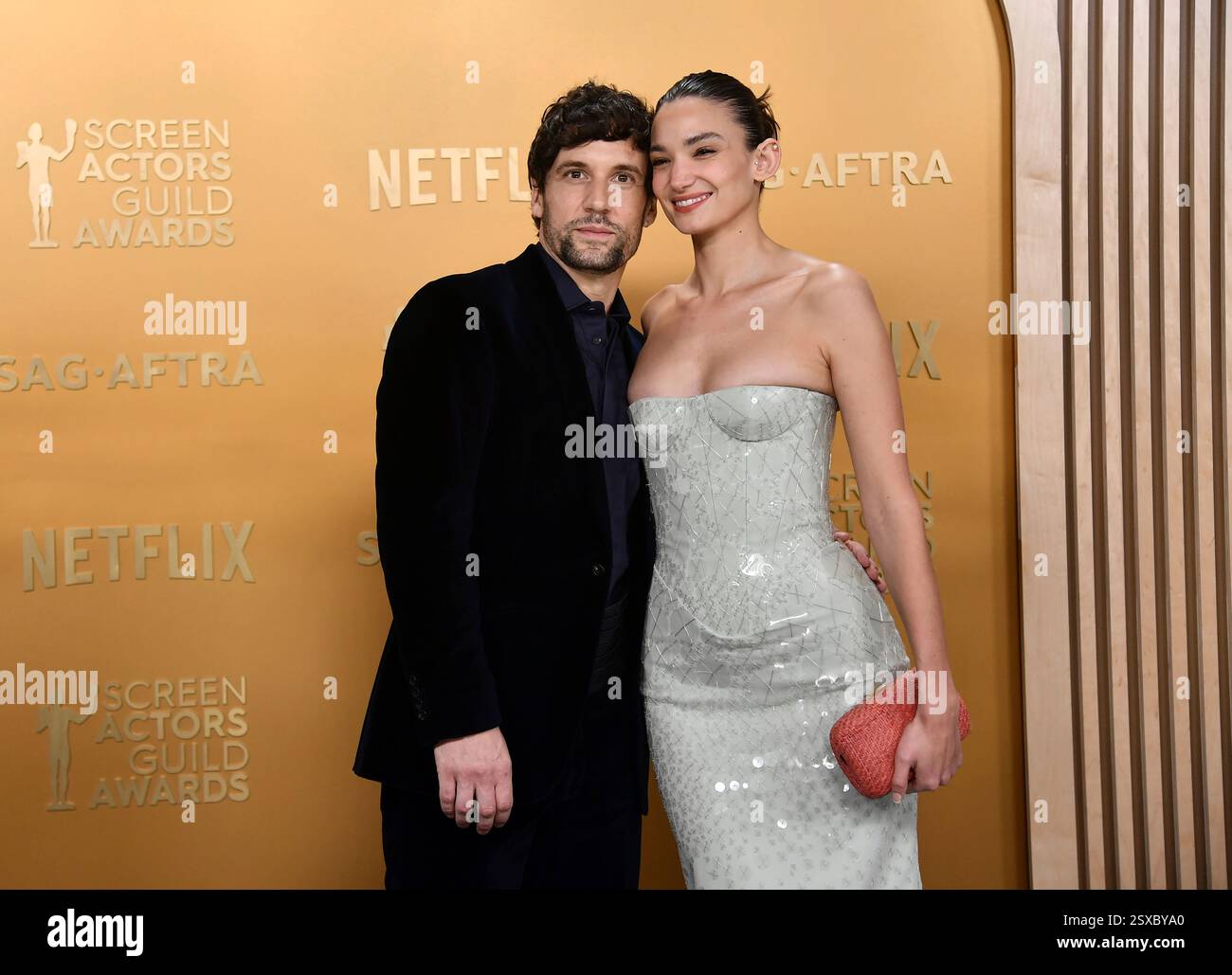 Nick Blood, left, and Emory Ault arrive at the 31st annual Screen ...