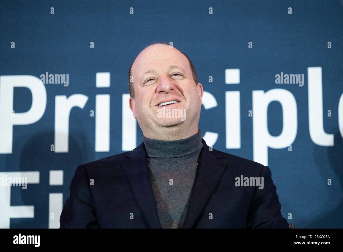 Colorado Governor Jared Polis (D) speaking at the Principles First Summit in Washington, D.C ...