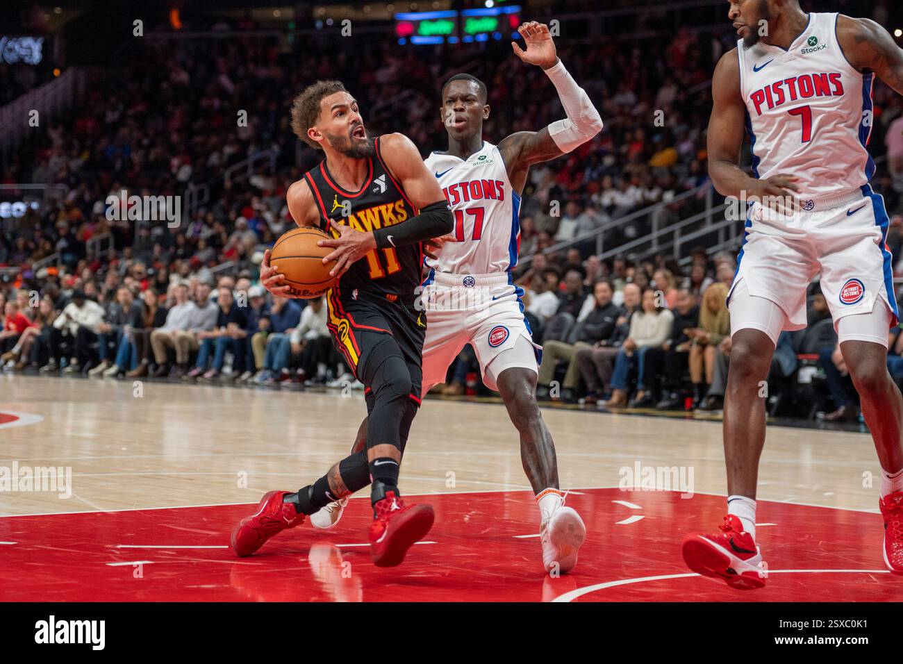 Atlanta Hawks guard Trae Young (11) attempts a basket during the first ...