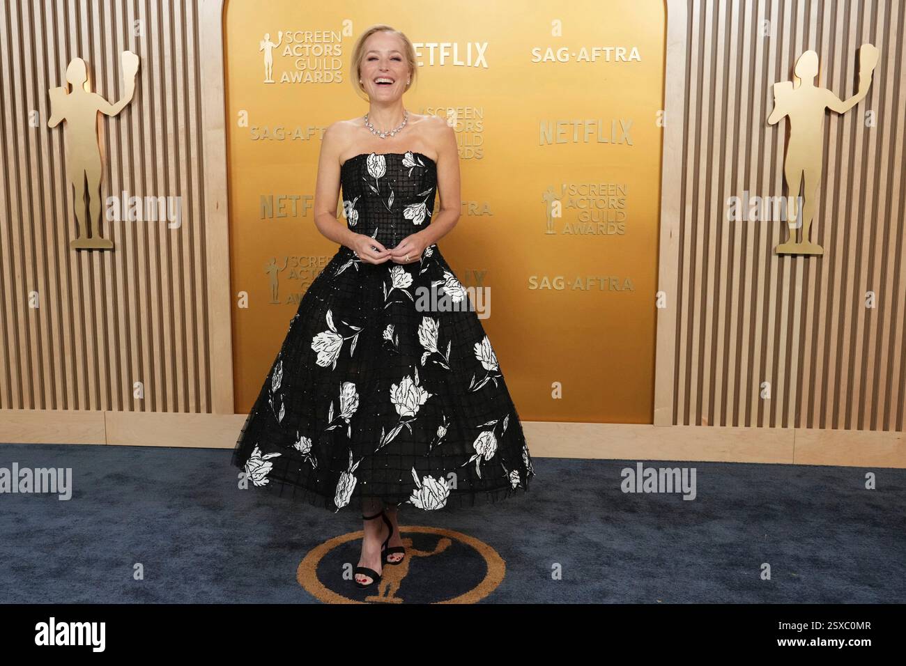 Gillian Anderson arrives at the 31st annual Screen Actors Guild Awards ...