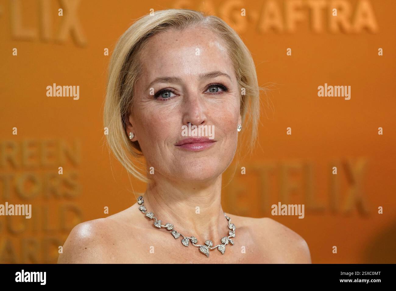 Gillian Anderson arrives at the 31st annual Screen Actors Guild Awards ...