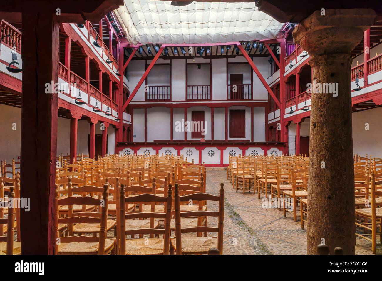 inner courtyard of the corral de comedias, city of Almagro in the ...