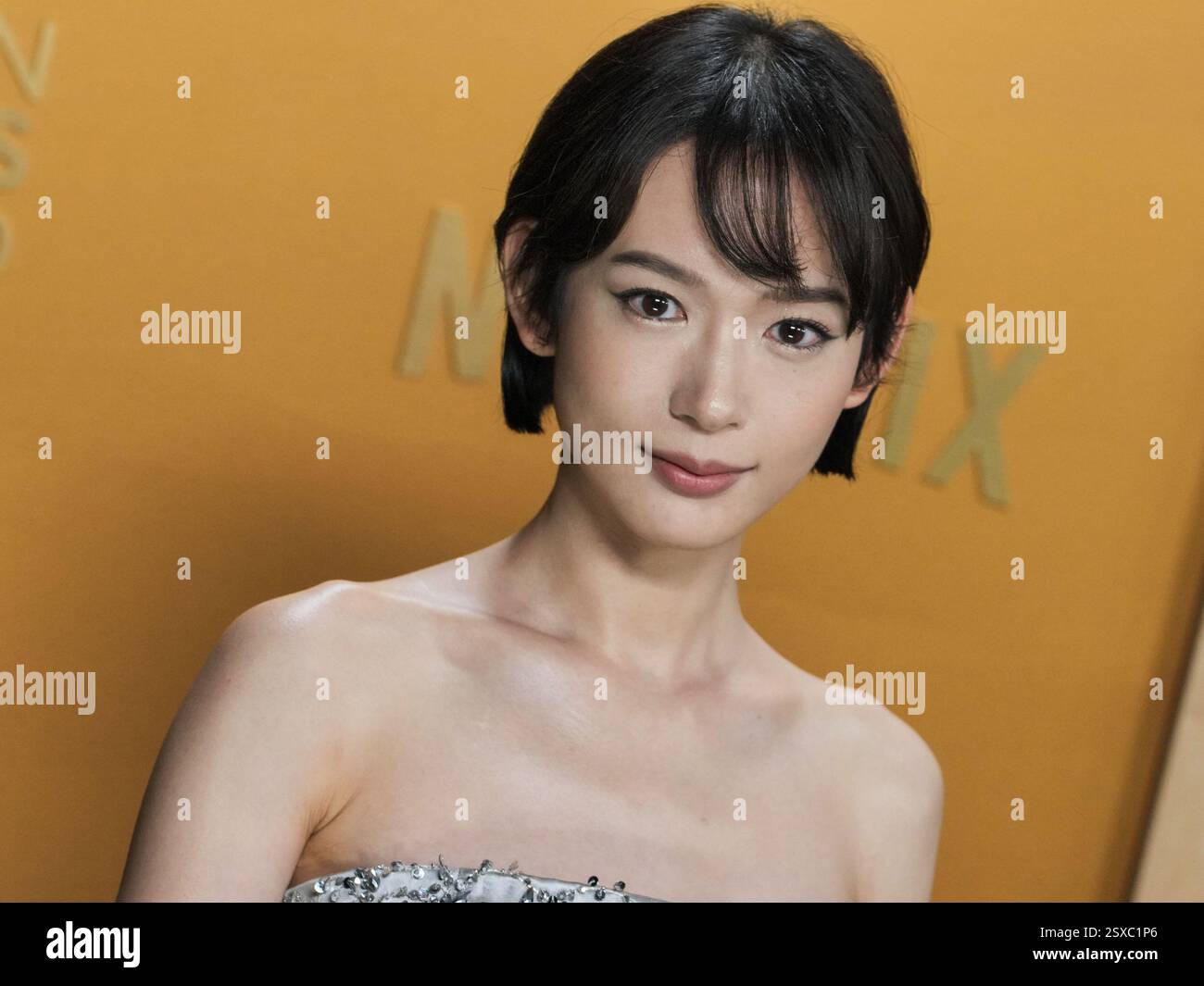 Moeka Hoshi walking on the red carpet at the 31st Annual Screen Actors ...