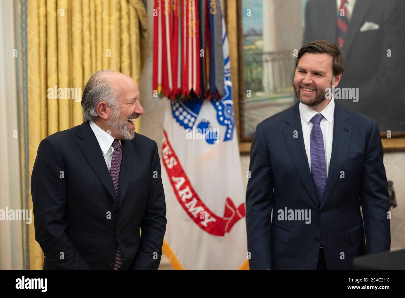 President Donald Trump makes remarks at the swearing-in of Commerce ...