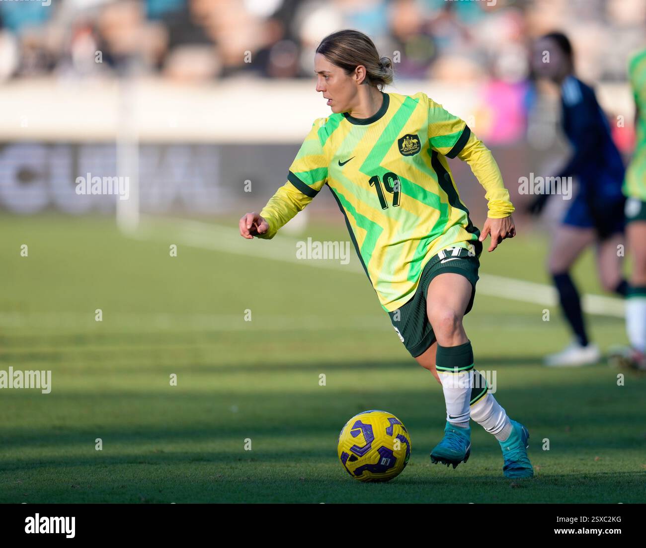Houston, Texas, USA. 20th Feb, 2025. Australia midfielder KATRINA GORRY ...