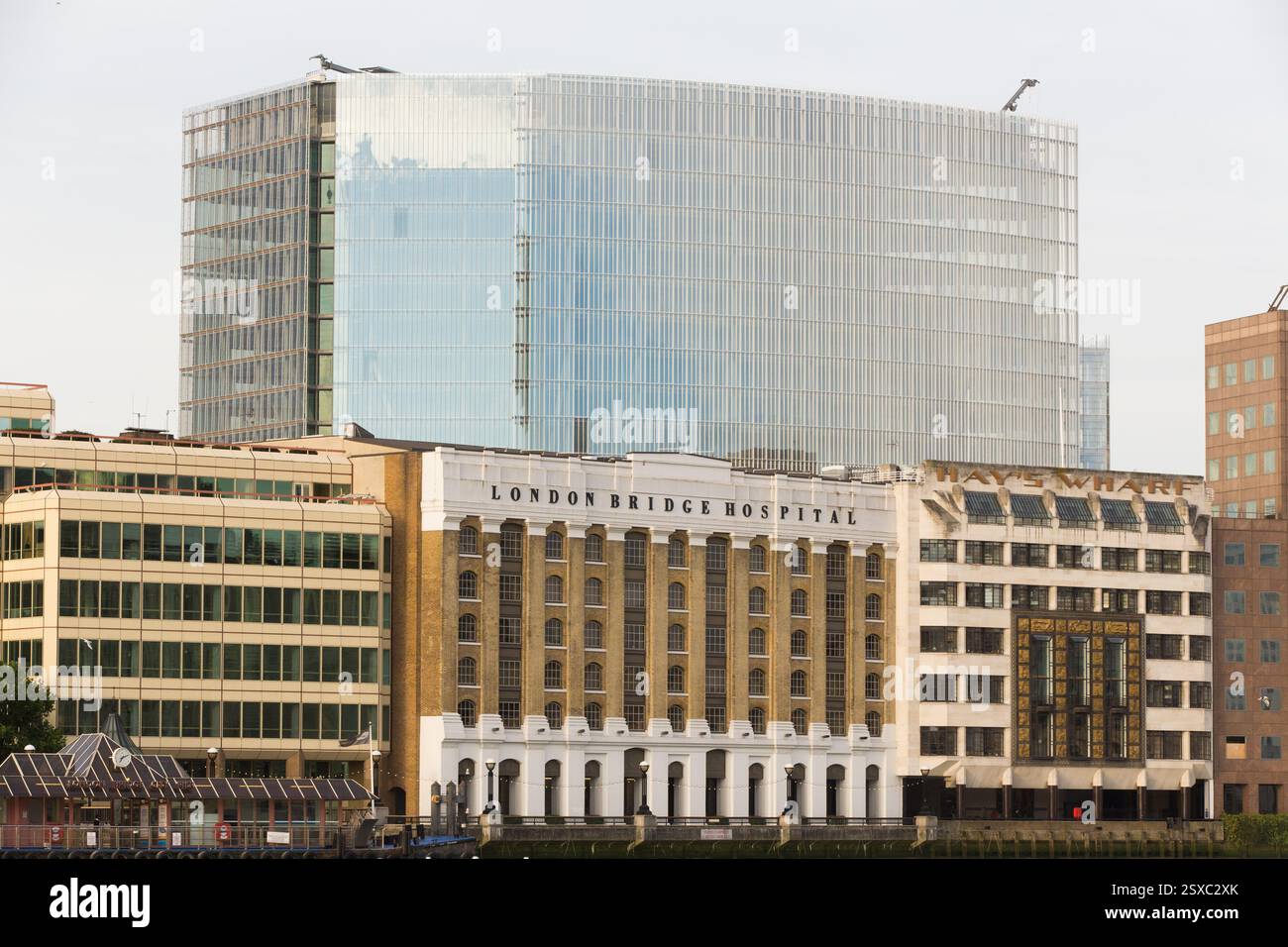 London Bridge Hospital, London, England. Modern and older buildings ...