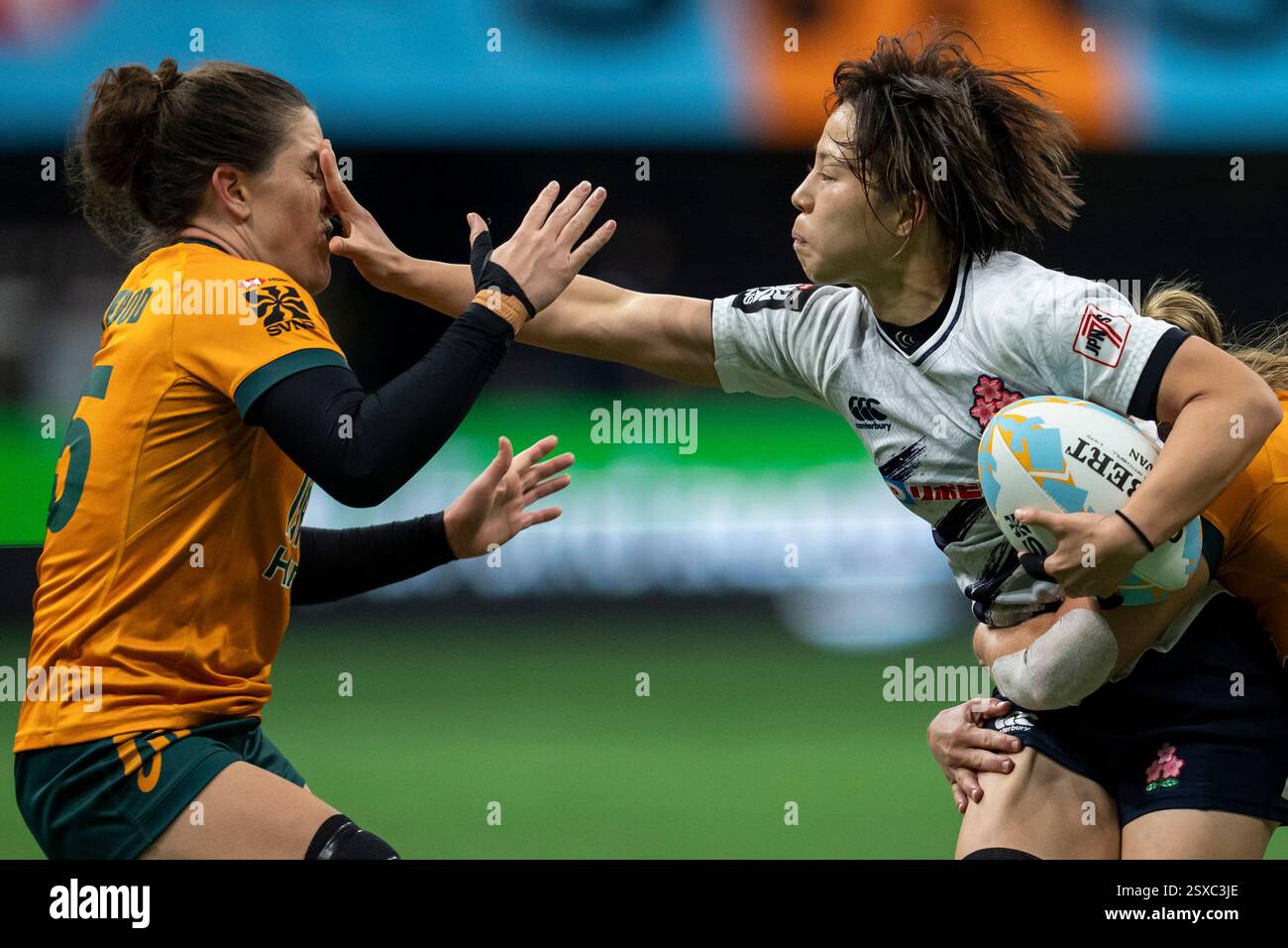 Vancouver, Canada. 23rd Feb, 2025. Japan's Yukino Tsujisaki blocks ...