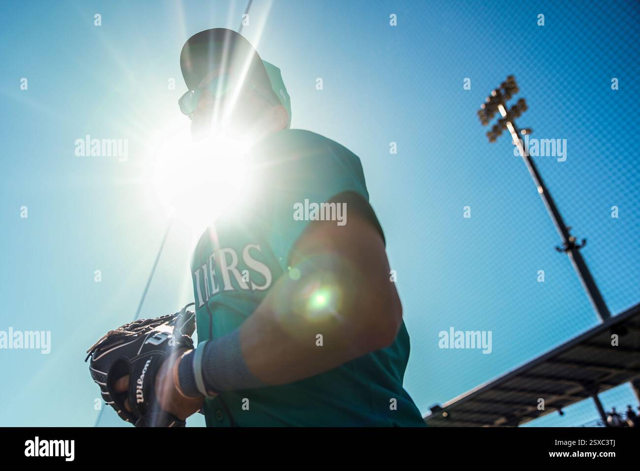 Seattle Mariners center fielder Julio Rodriguez jogs out from the ...