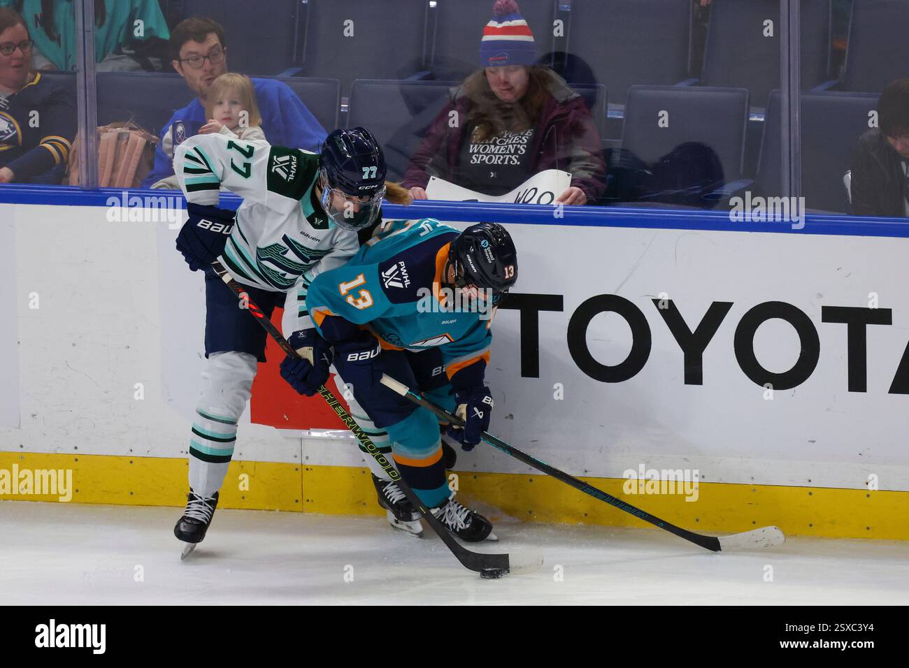 February 23rd 2025: New York Sirens forward Elle Hartje (13) and Boston ...