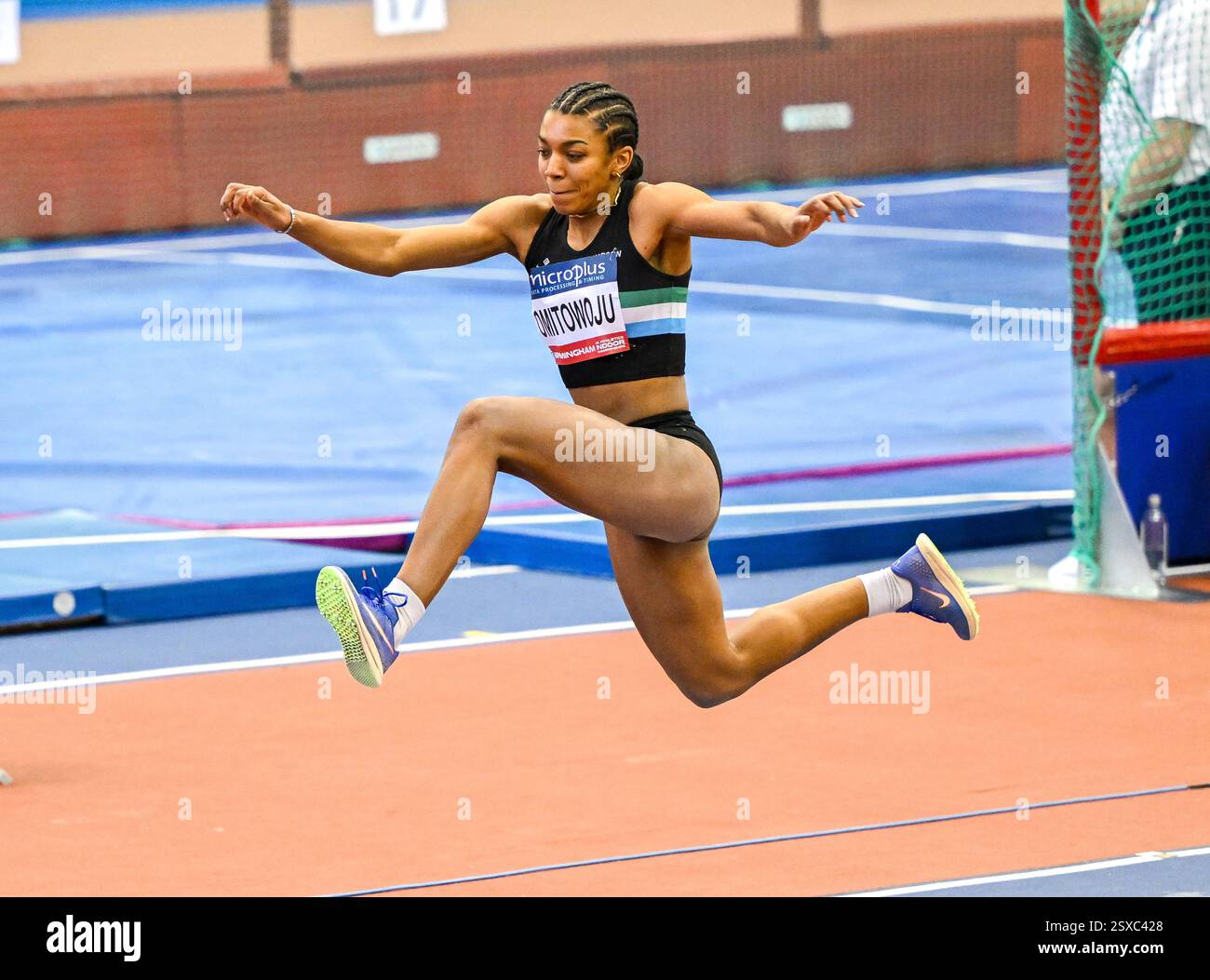 Birmingham, UK. 23rd Feb, 2025. OMITOWOJU Adelaide finishes second in the Womens Triple Jump ...