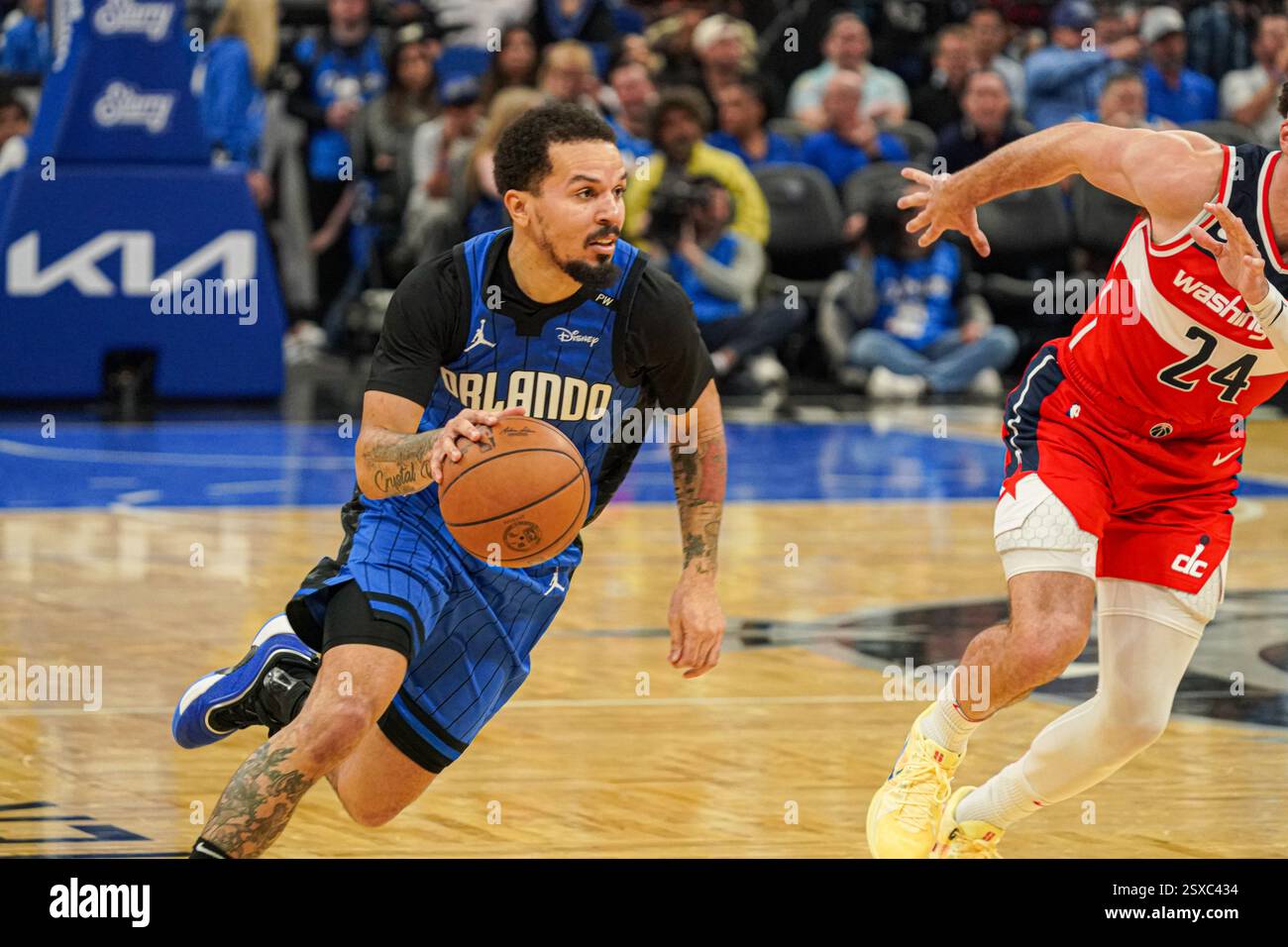 Orlando, Florida, USA, February 23, 2025, Orlando Magic guard Cole ...