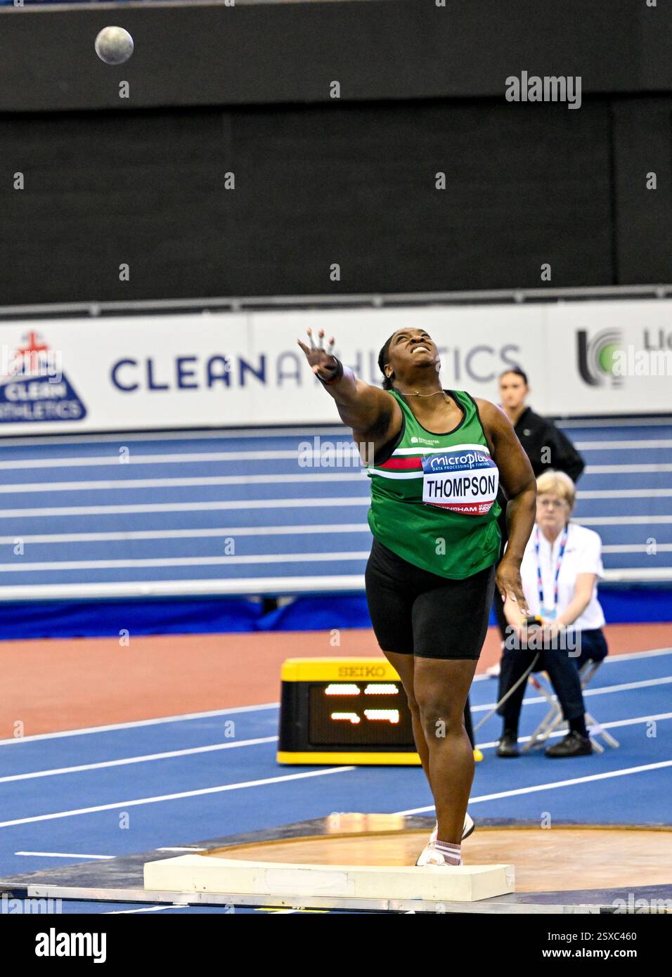 Birmingham, UK. 23rd Feb, 2025. THOMPSON Shaunna in the Womens Shot Put ...