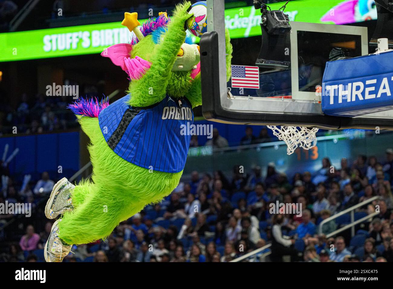 Orlando, Florida, USA, February 23, 2025, The Orlando Magic Mascot ...