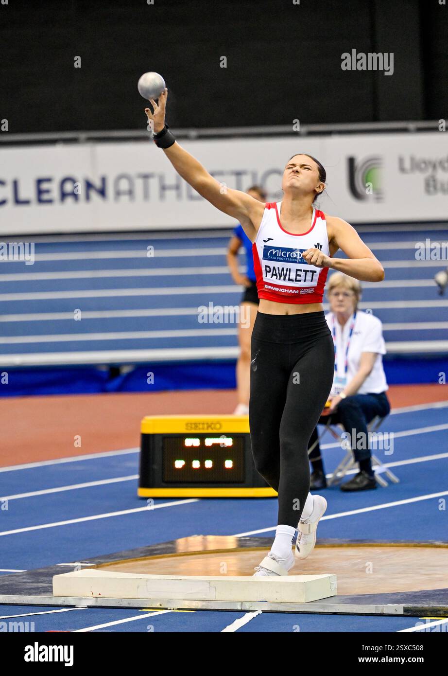 Birmingham, UK. 23rd Feb, 2025. PAWLETT Abigail in the Womens Shot Put ...