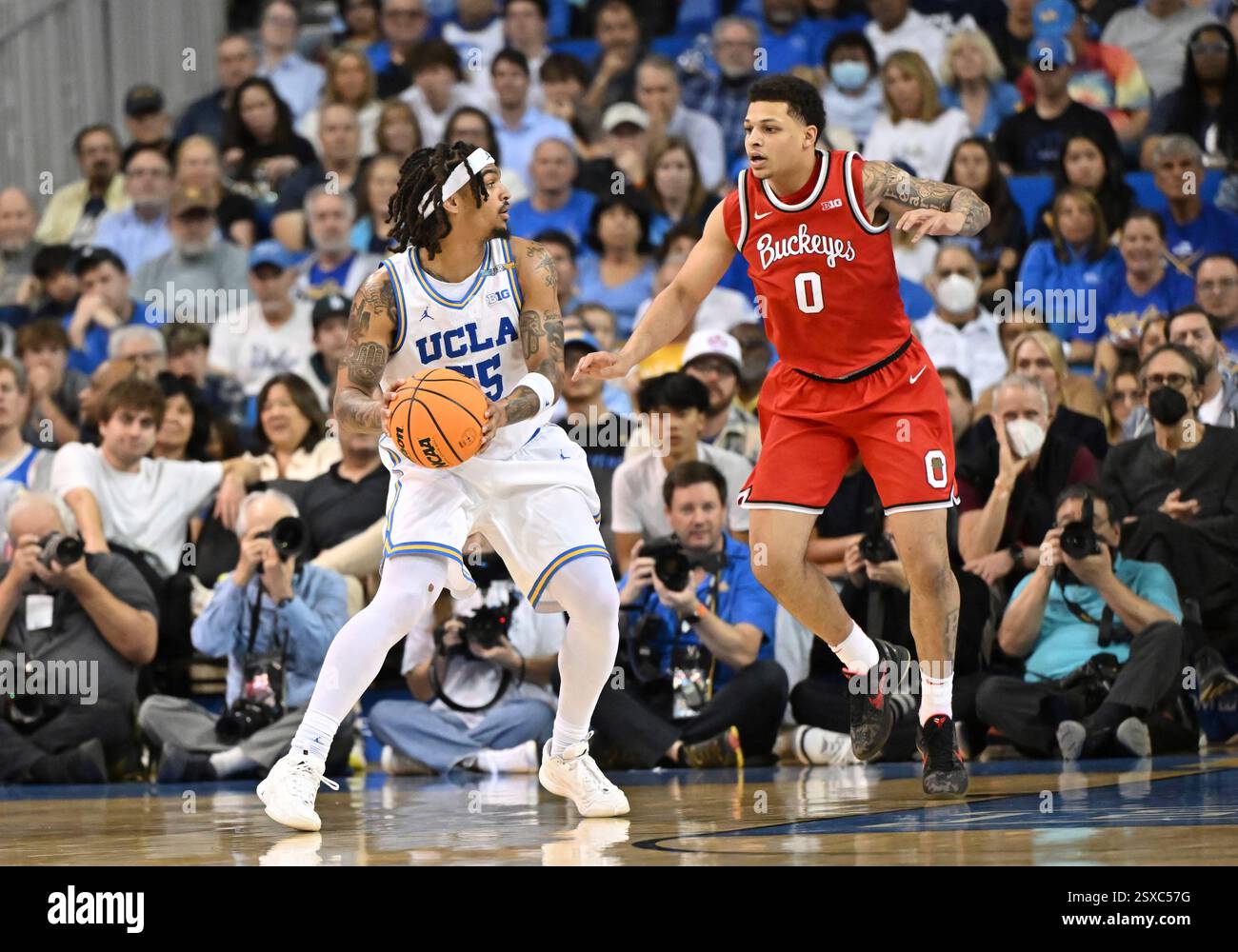 LOS ANGELES, CA - FEBRUARY 23: UCLA Bruins guard Skyy Clark (55) looks ...