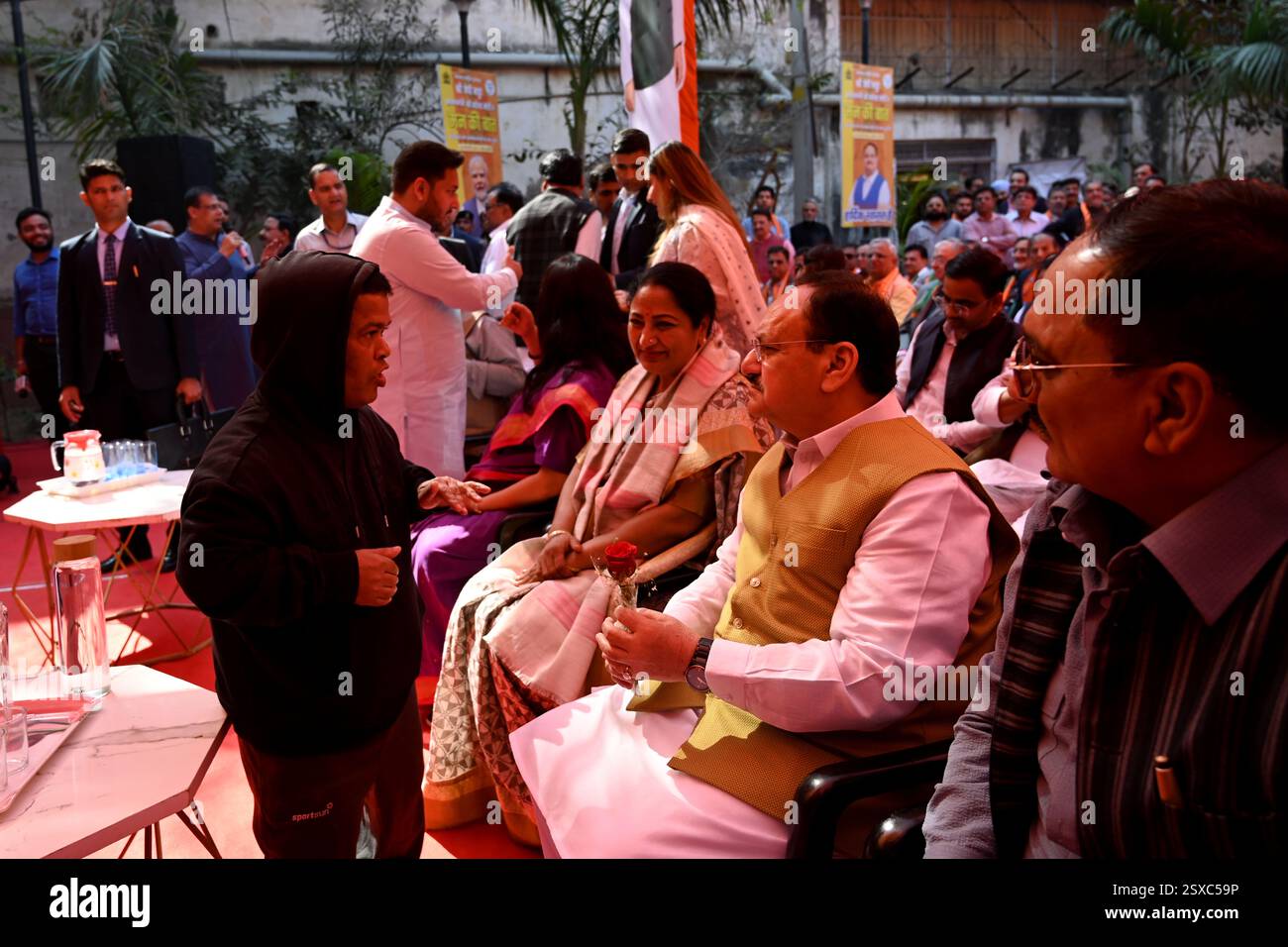 NEW DELHI, INDIA - FEBRUARY 23: Delhi Chief Minister Rekha Gupta along ...