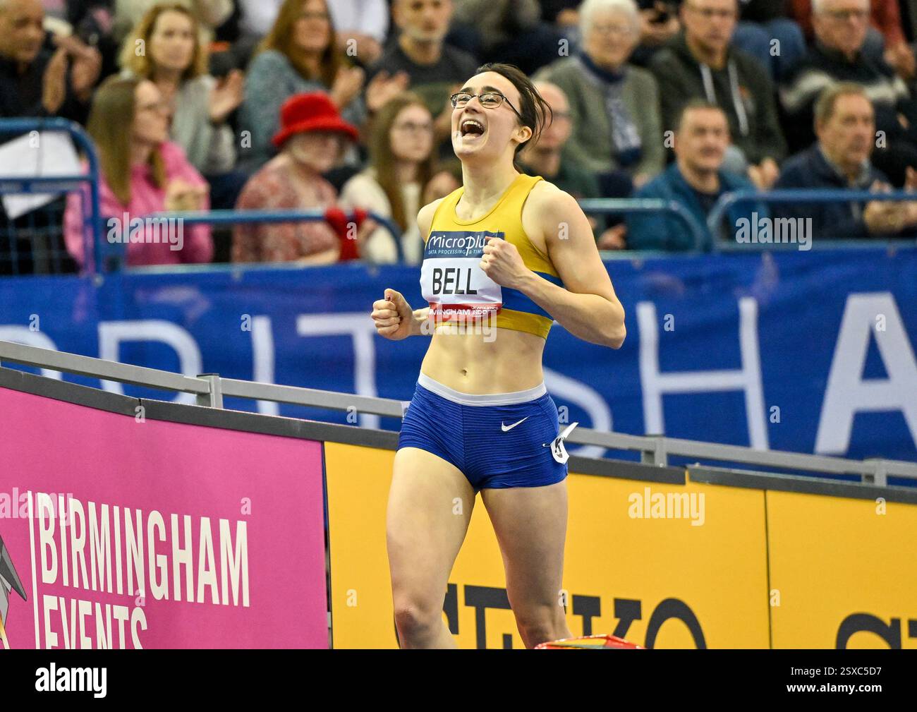 Birmingham, UK, 23 February 2025. BELL Alyson celebrates at winning the ...