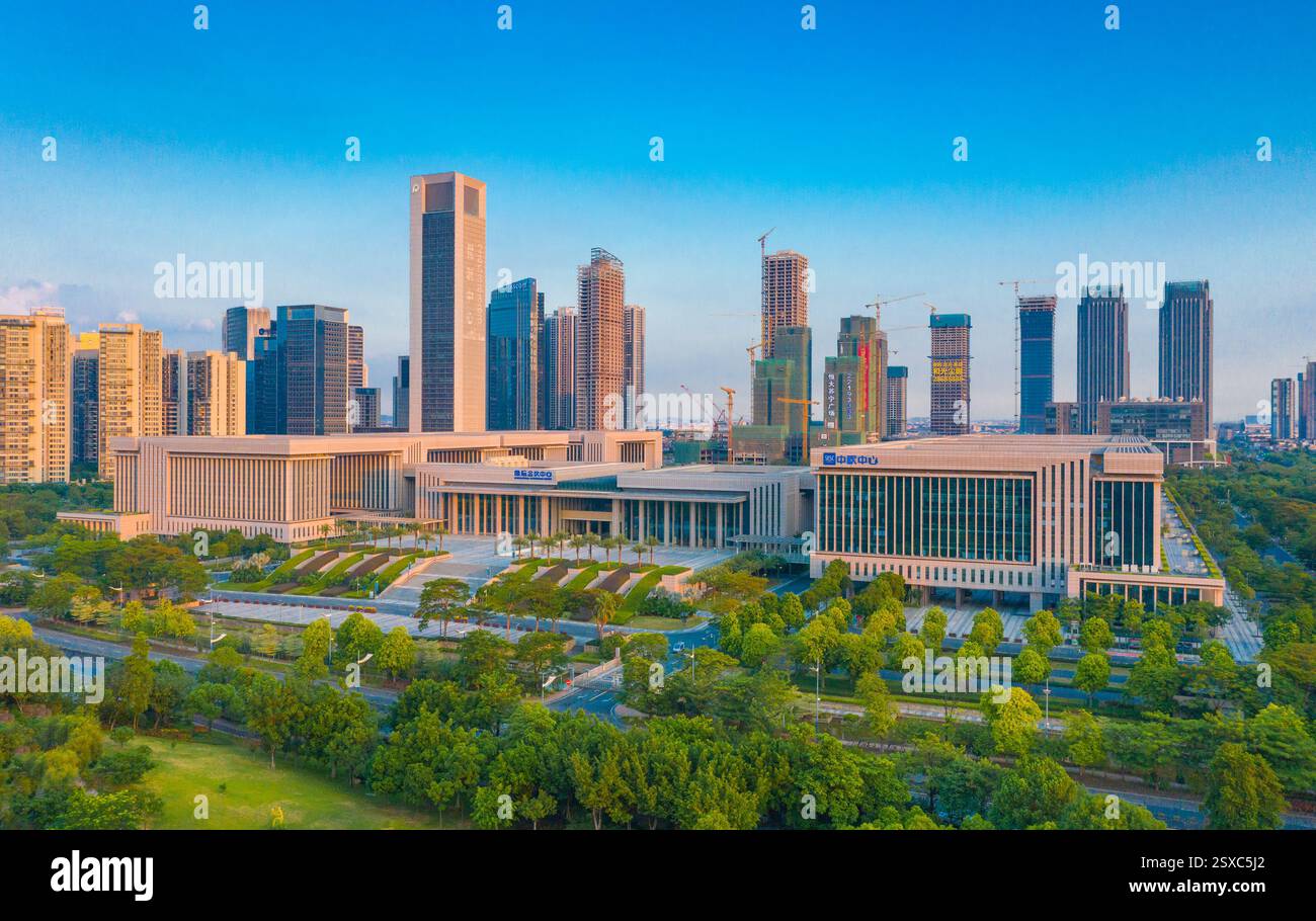 Architectural scenery of Dongping new town, Foshan City, Guangdong ...