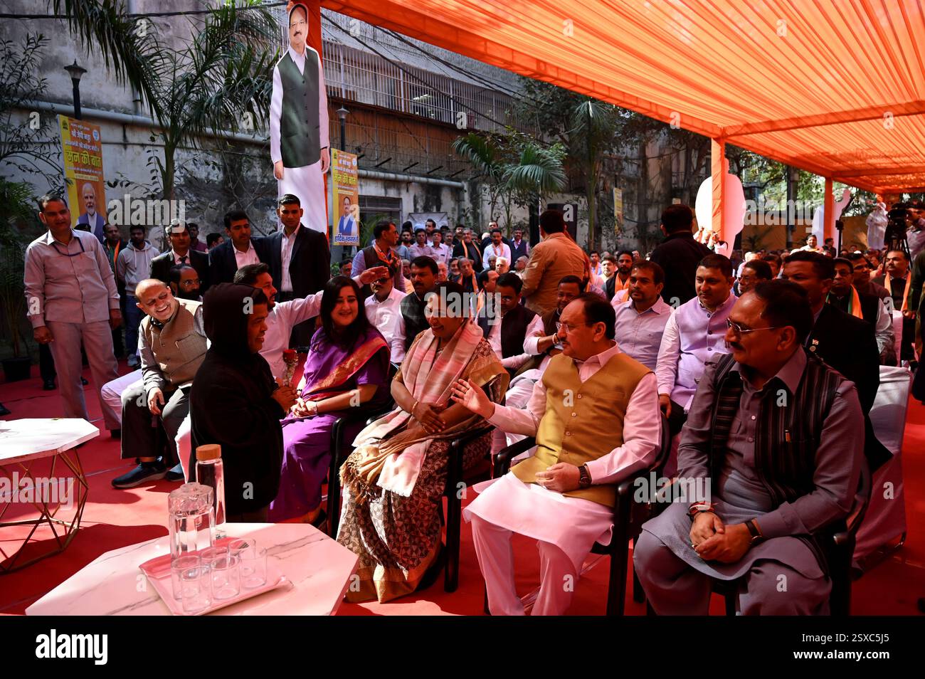 NEW DELHI, INDIA - FEBRUARY 23: Delhi Chief Minister Rekha Gupta along ...