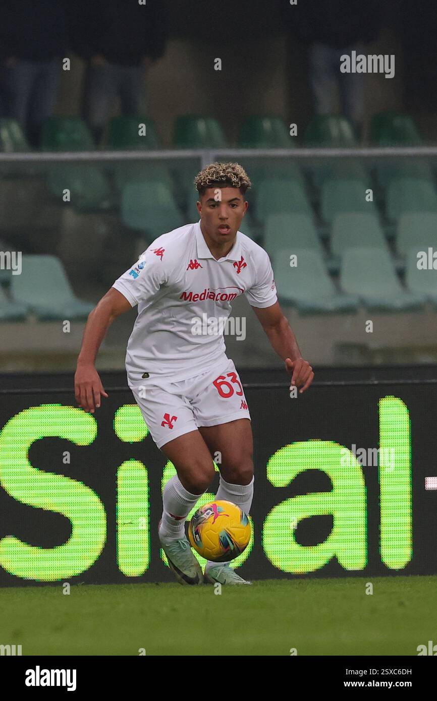 Verona, Italy. 23rd Feb, 2025. Maat Daniel Caprini of ACF Fiorentina ...