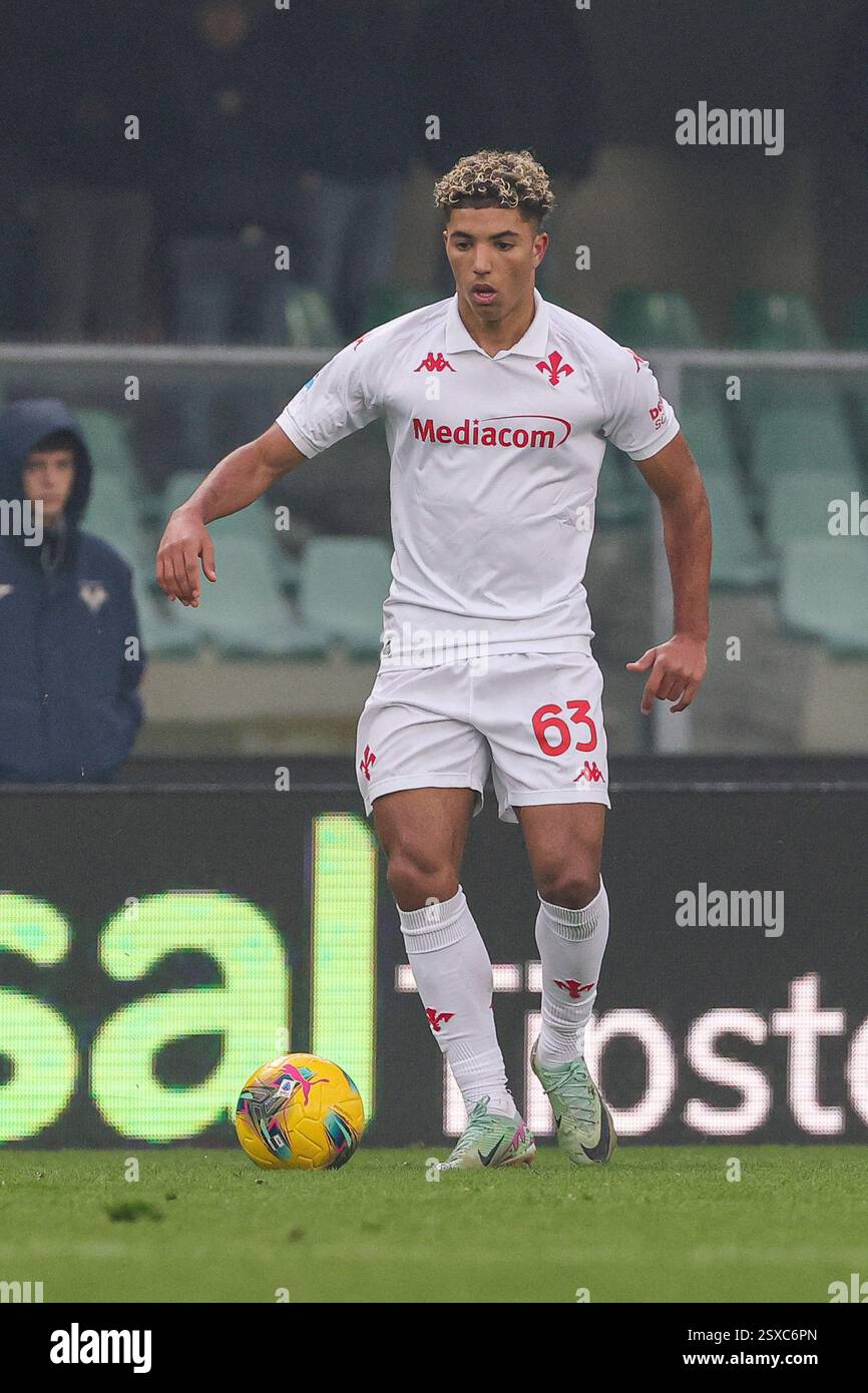 Verona, Italy. 23rd Feb, 2025. Maat Daniel Caprini of ACF Fiorentina ...