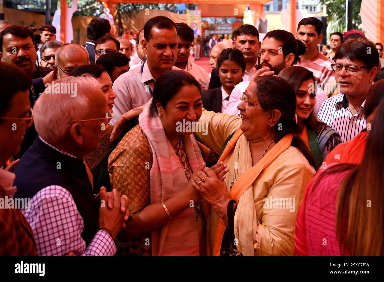 NEW DELHI, INDIA - FEBRUARY 23: Delhi Chief Minister Rekha Gupta along ...