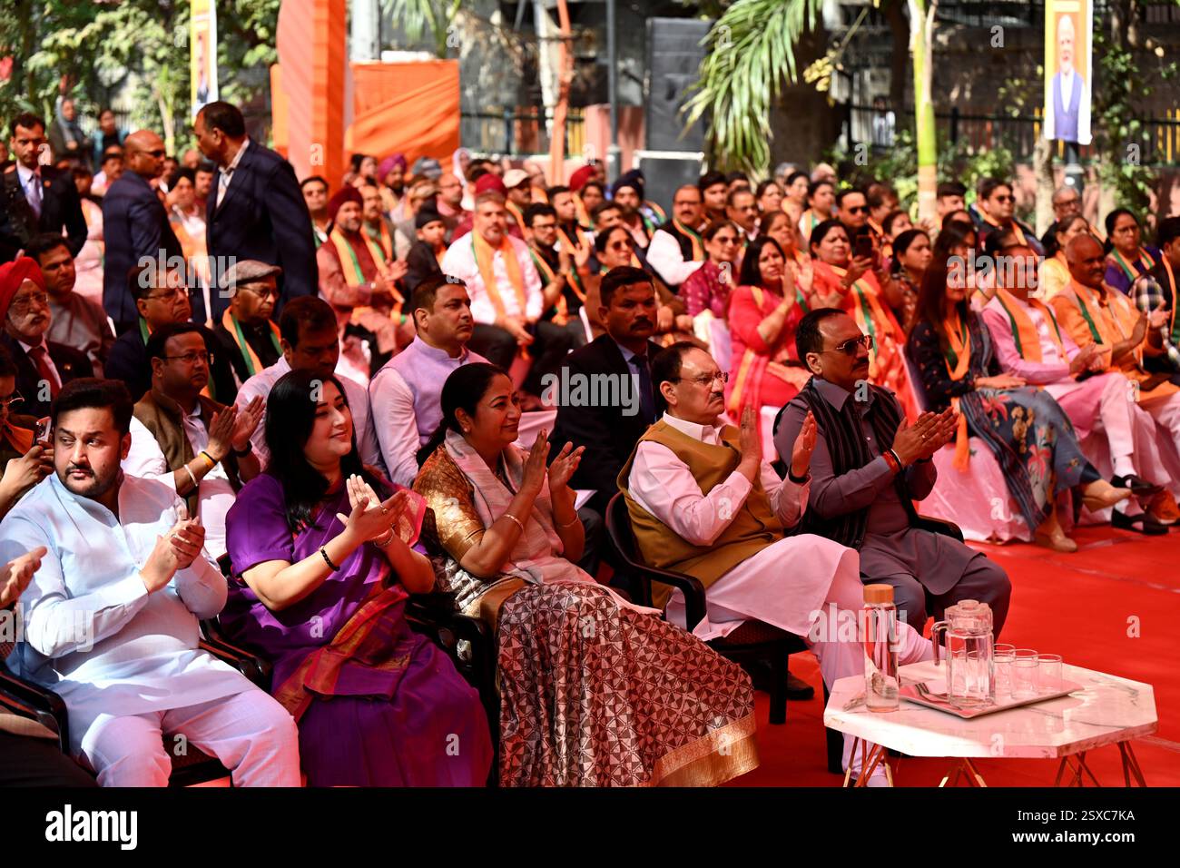 NEW DELHI, INDIA - FEBRUARY 23: Delhi Chief Minister Rekha Gupta along ...