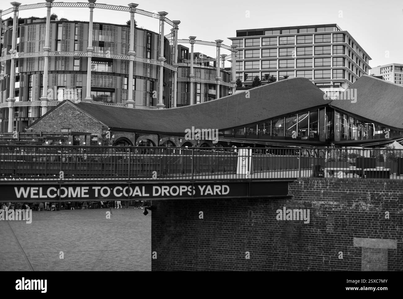 Black and White graphic photograph of Coal Drops Yard a modern ...
