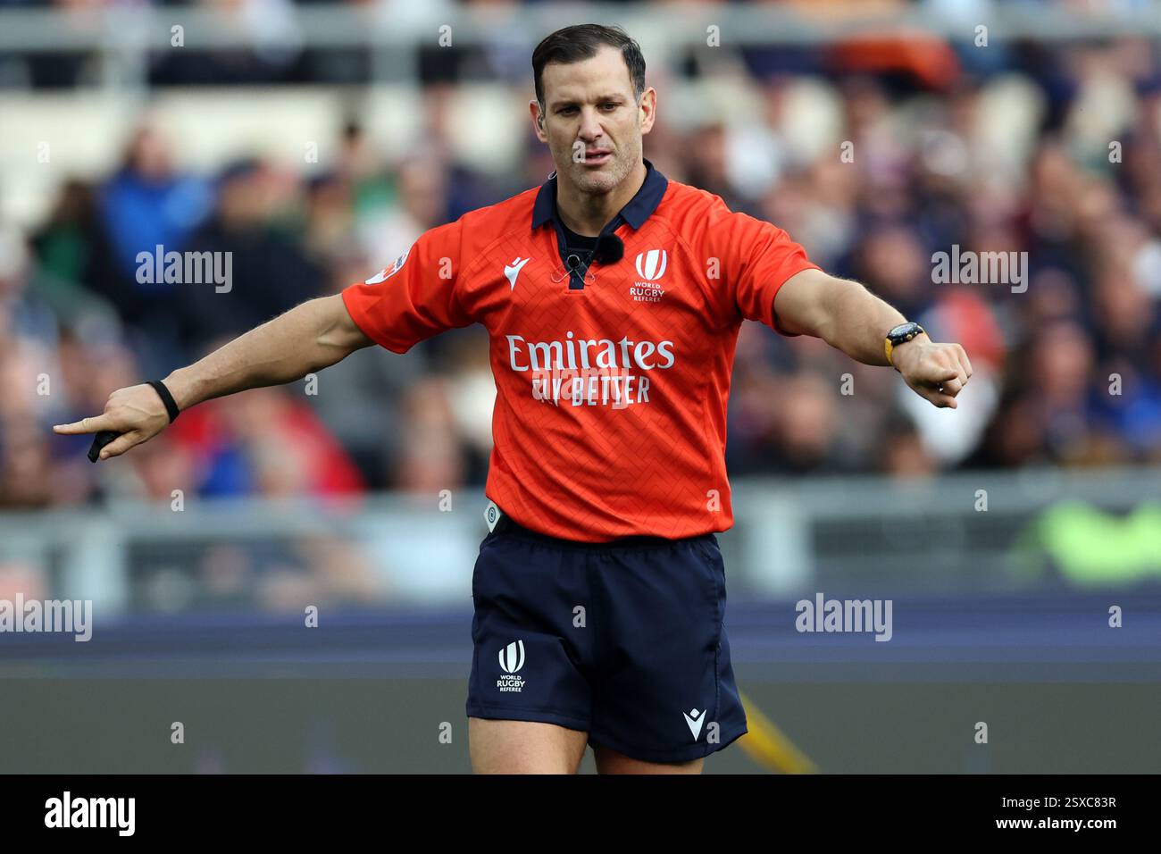 Rome, Italy - 23.02.2025: Referee Karl Dickson seen in action during ...