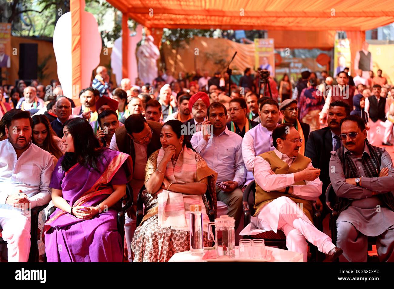 NEW DELHI, INDIA - FEBRUARY 23: Delhi Chief Minister Rekha Gupta along ...