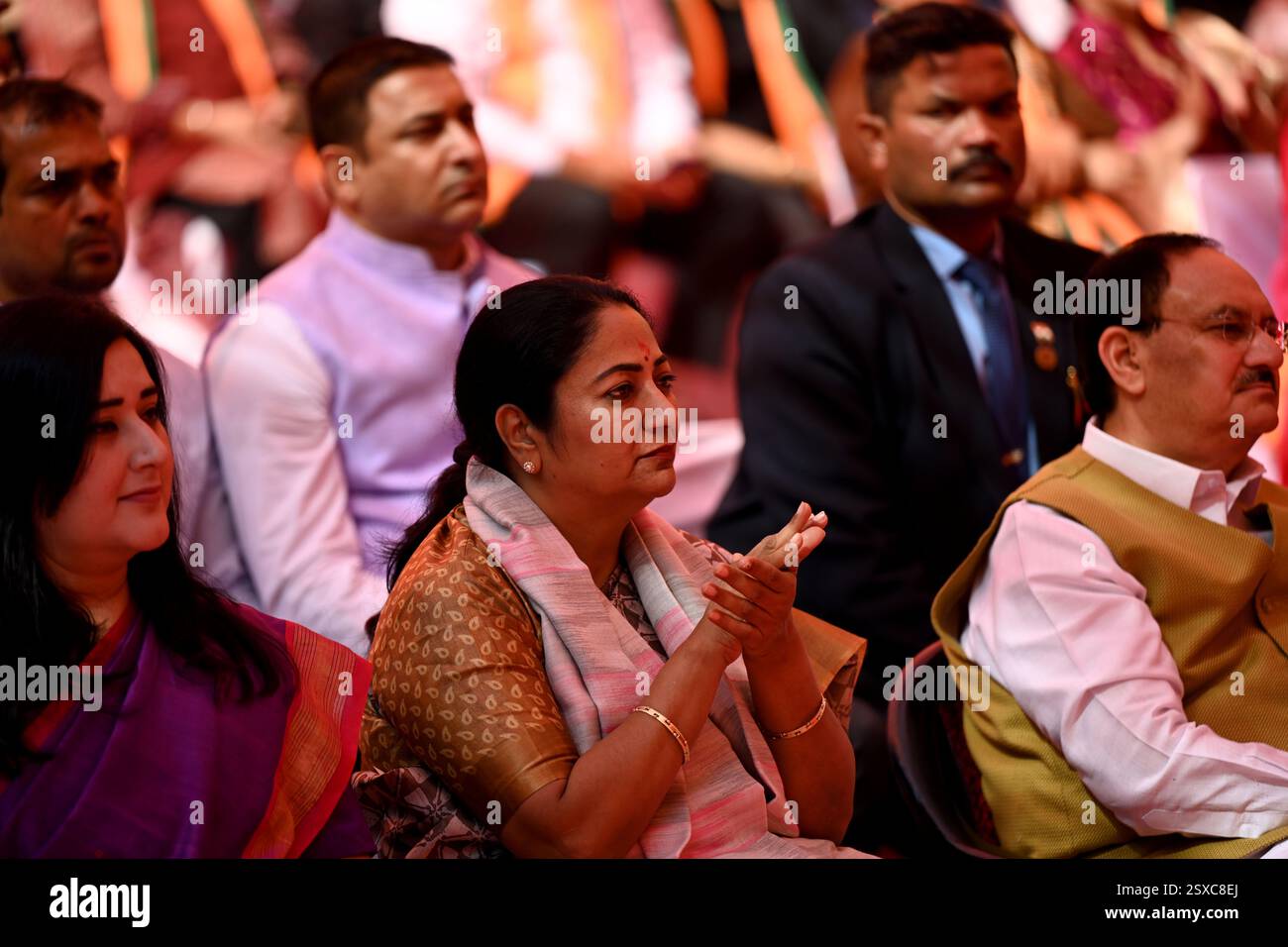 NEW DELHI, INDIA - FEBRUARY 23: Delhi Chief Minister Rekha Gupta along ...