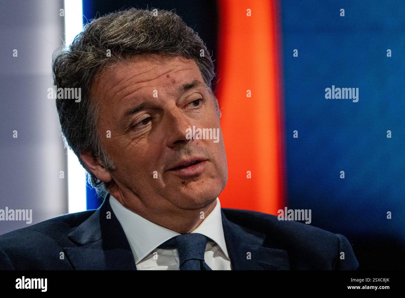 Rome, Italy. 23rd Feb, 2025. Senator Matteo Renzi is a guest on the TV ...