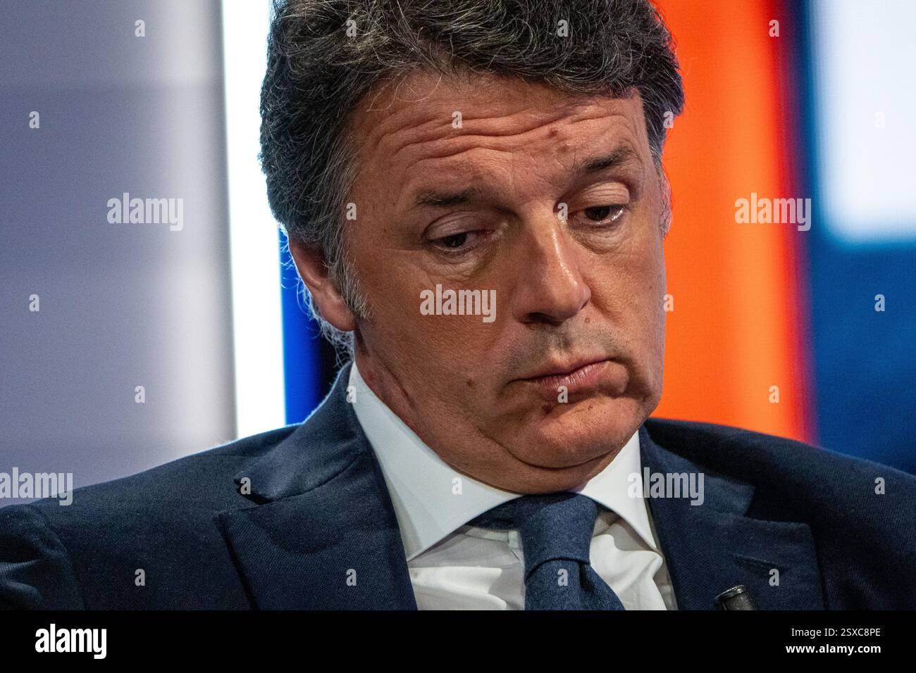 Rome, Italy. 23rd Feb, 2025. Senator Matteo Renzi is a guest on the TV ...