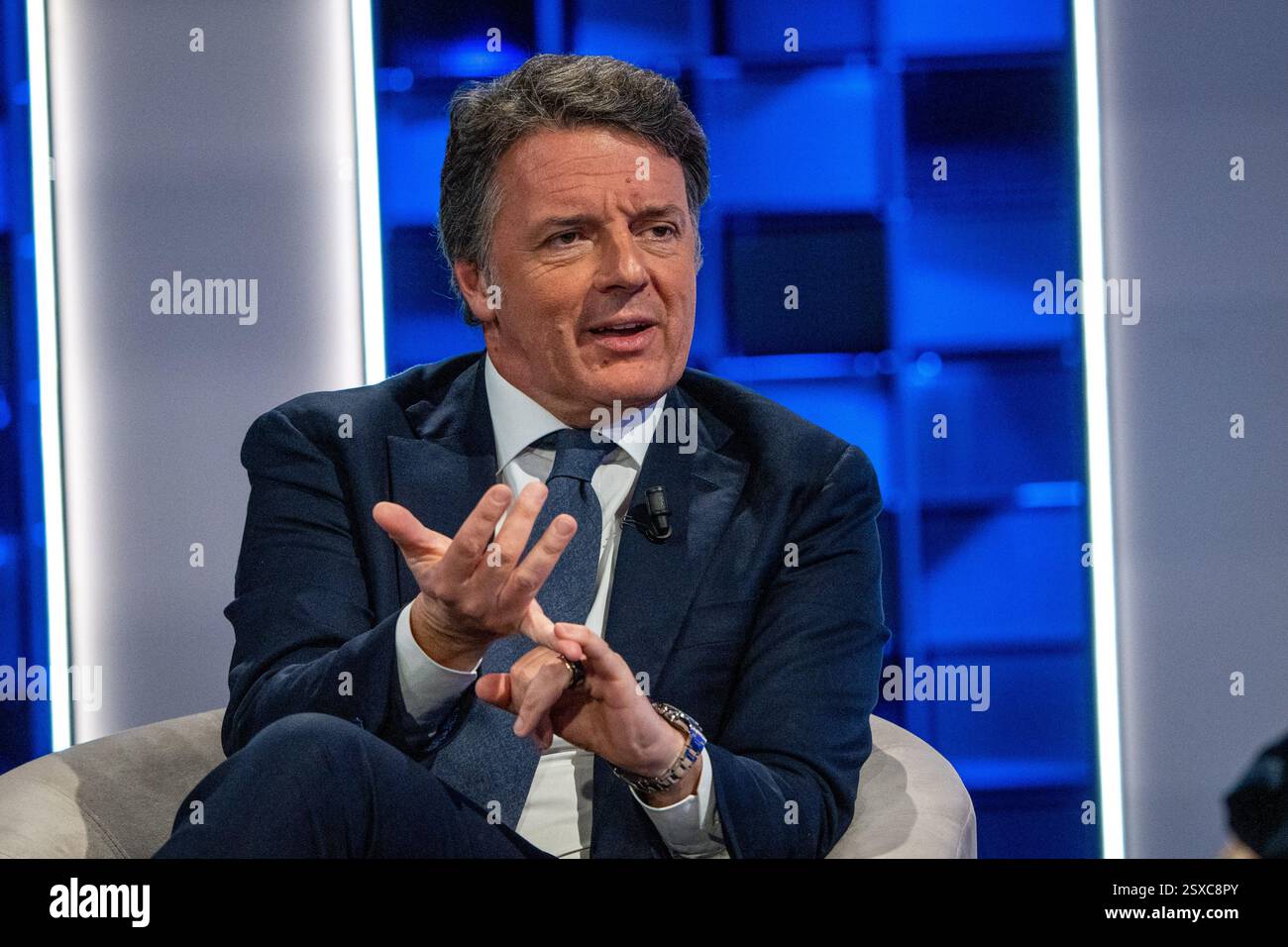 Rome, Italy. 23rd Feb, 2025. Senator Matteo Renzi is a guest on the TV ...