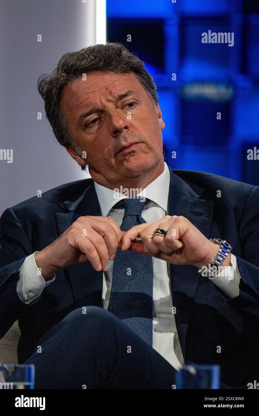 Rome, Italy. 23rd Feb, 2025. Senator Matteo Renzi is a guest on the TV ...