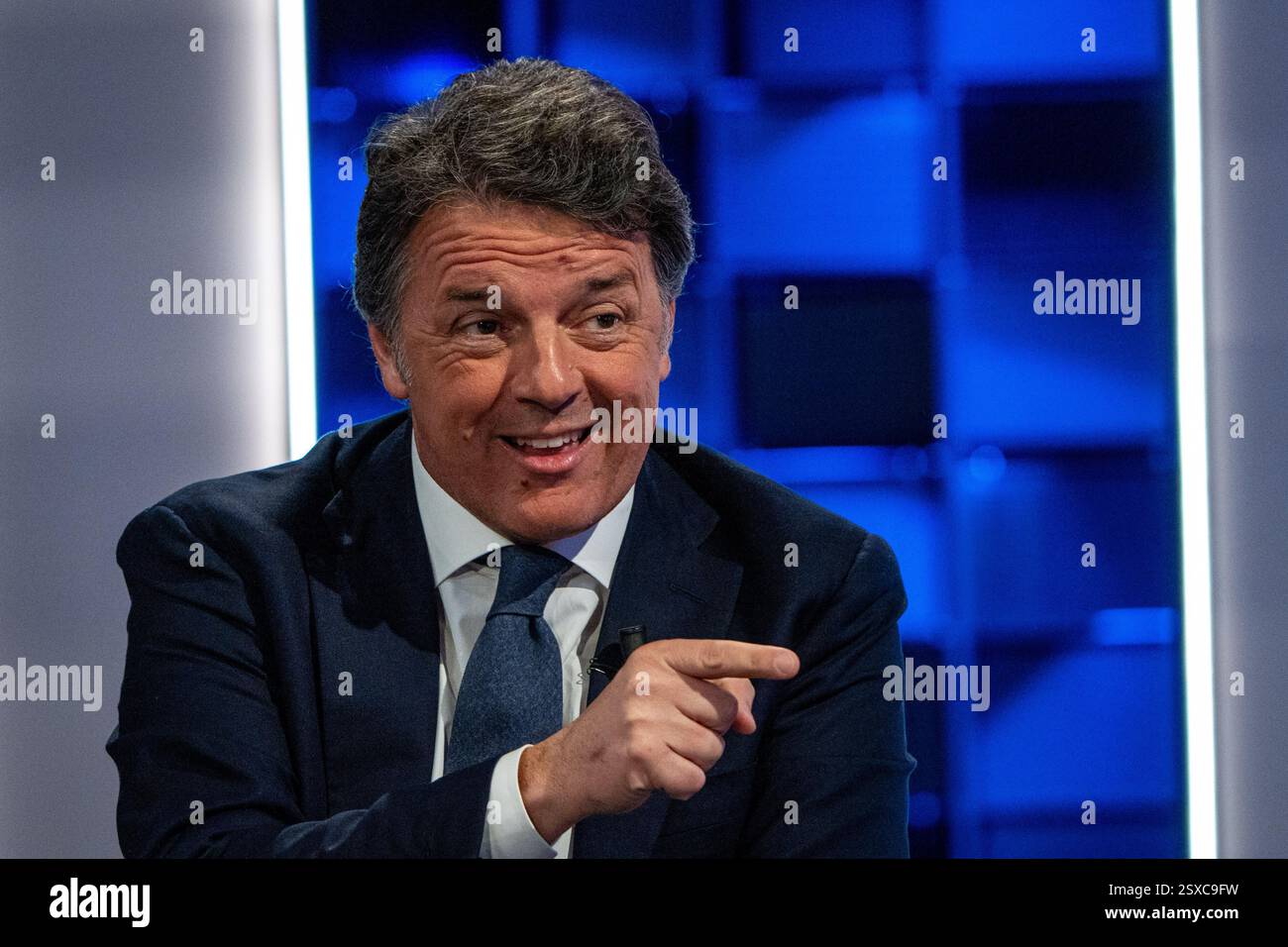 Rome, Italy. 23rd Feb, 2025. Senator Matteo Renzi is a guest on the TV ...