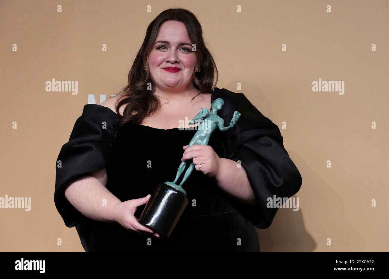 Jessica Gunning poses in the press room with the award for outstanding ...