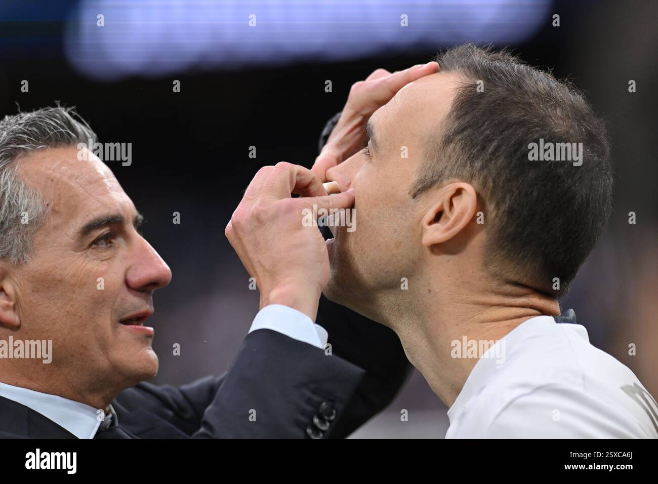 Madrid, Madrid, Spain. 23rd Feb, 2025. Real Madrid doctor attending to ...
