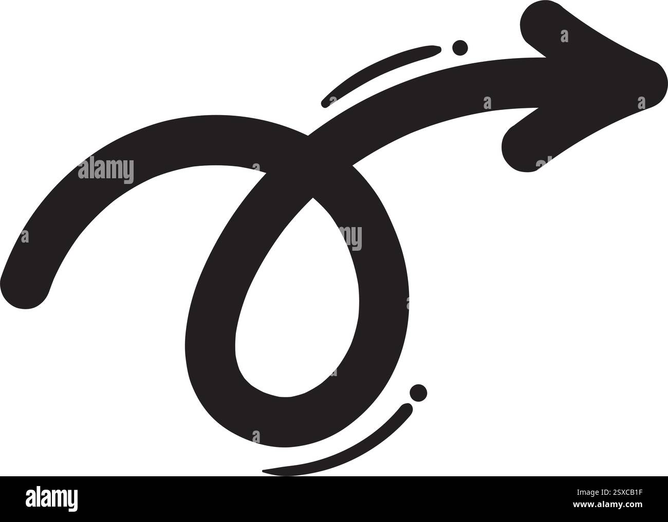 Abstract Lined Arrow Looped Artistic Motion Sketch Stock Vector Image ...