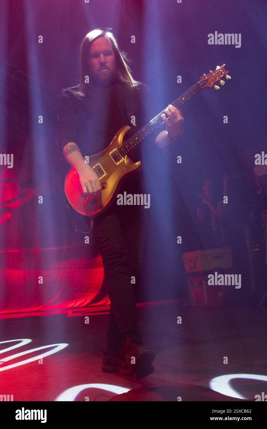 London, UK. 14 Feb 2025. Guitarist Eric Friedman of Tremonti at The Forum as part of their 'The ...