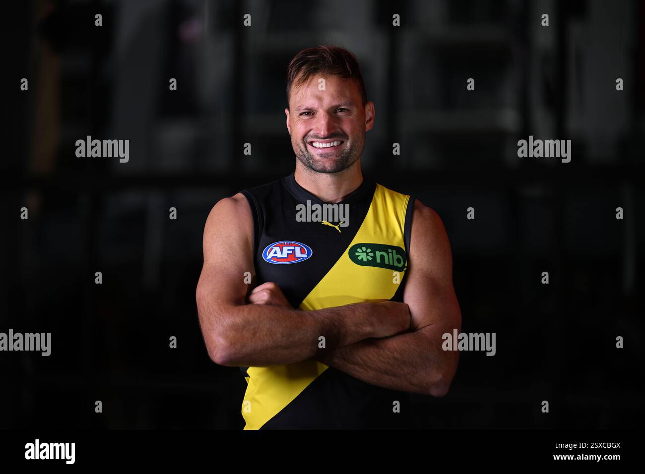 Melbourne, Australia. 24th Feb, 2025. Toby Nankervis of Richmond poses ...