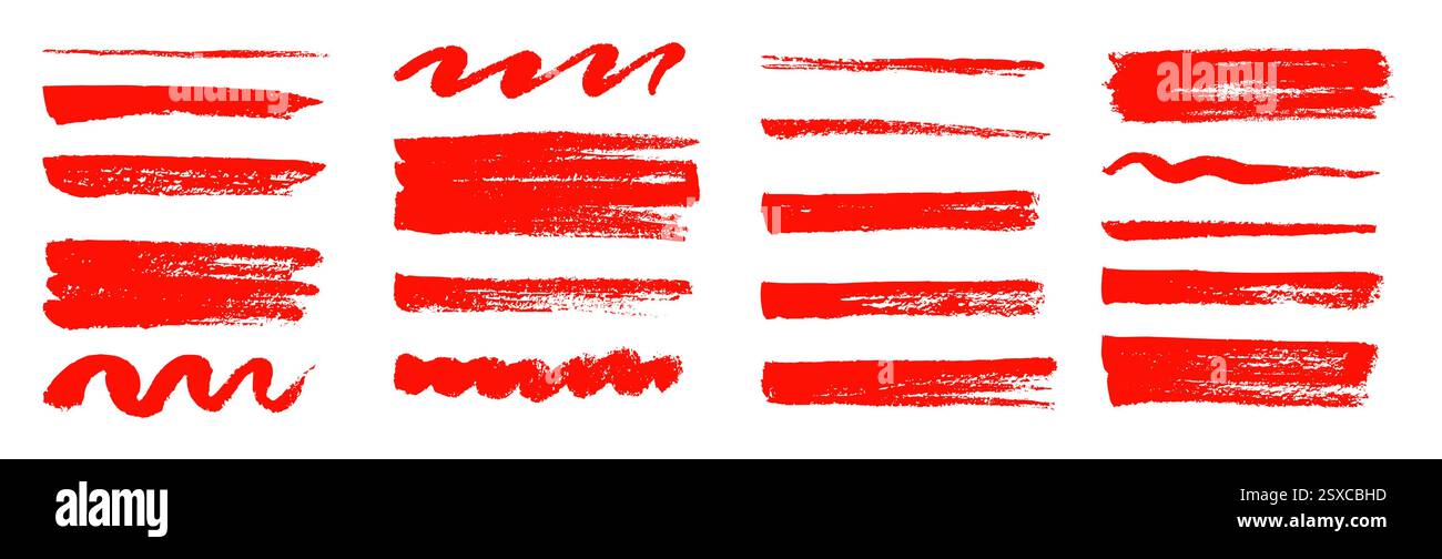 Brush texture red stroke underline highlight. Marker red pen highlight ...
