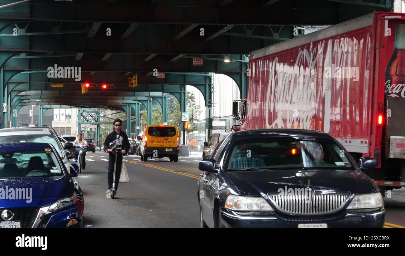 New York City, United States - 13 Sept 2023: Coca-cola truck, elevated ...