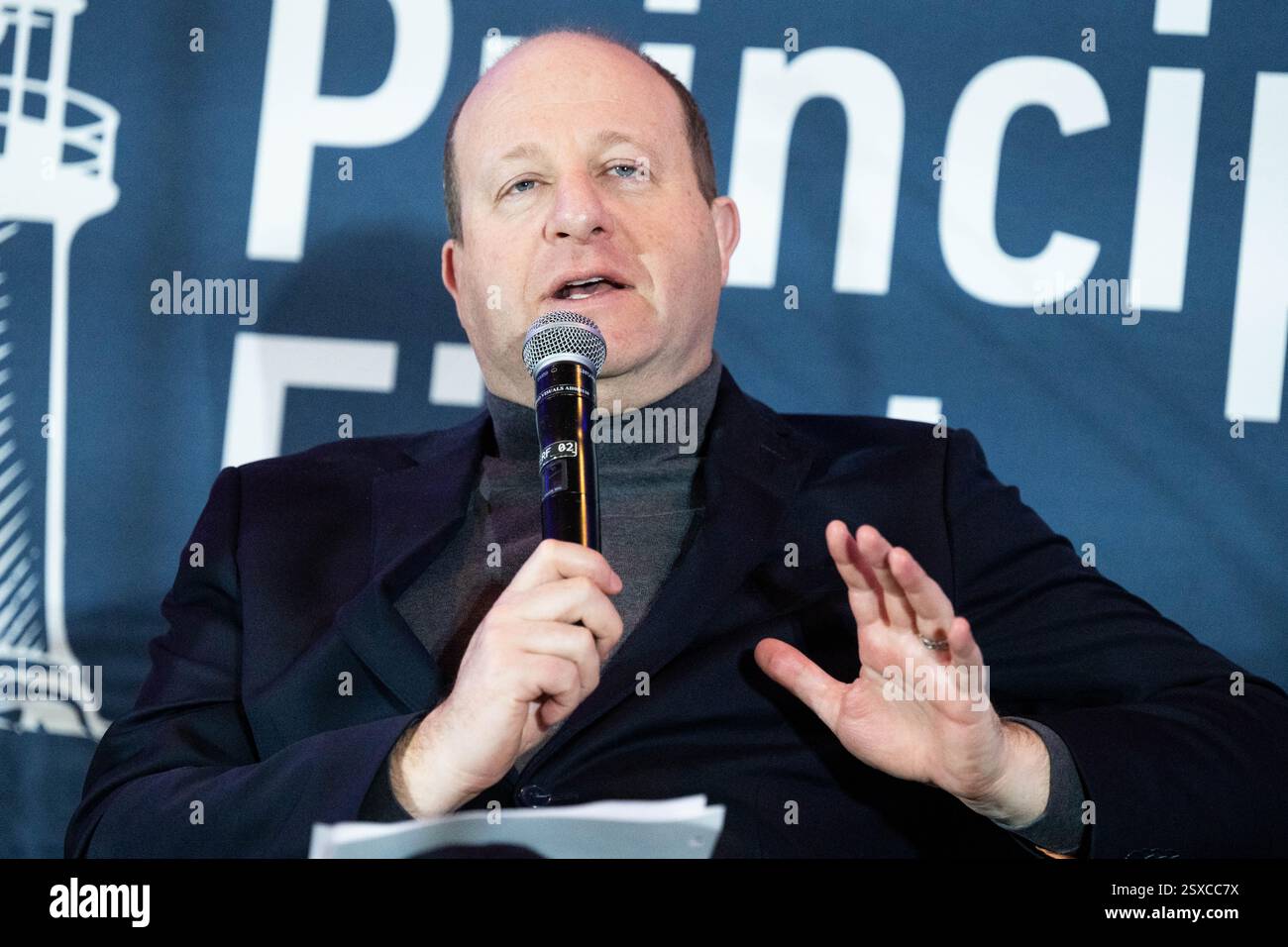 Colorado Governor Jared Polis (D) speaking at the Principles First ...