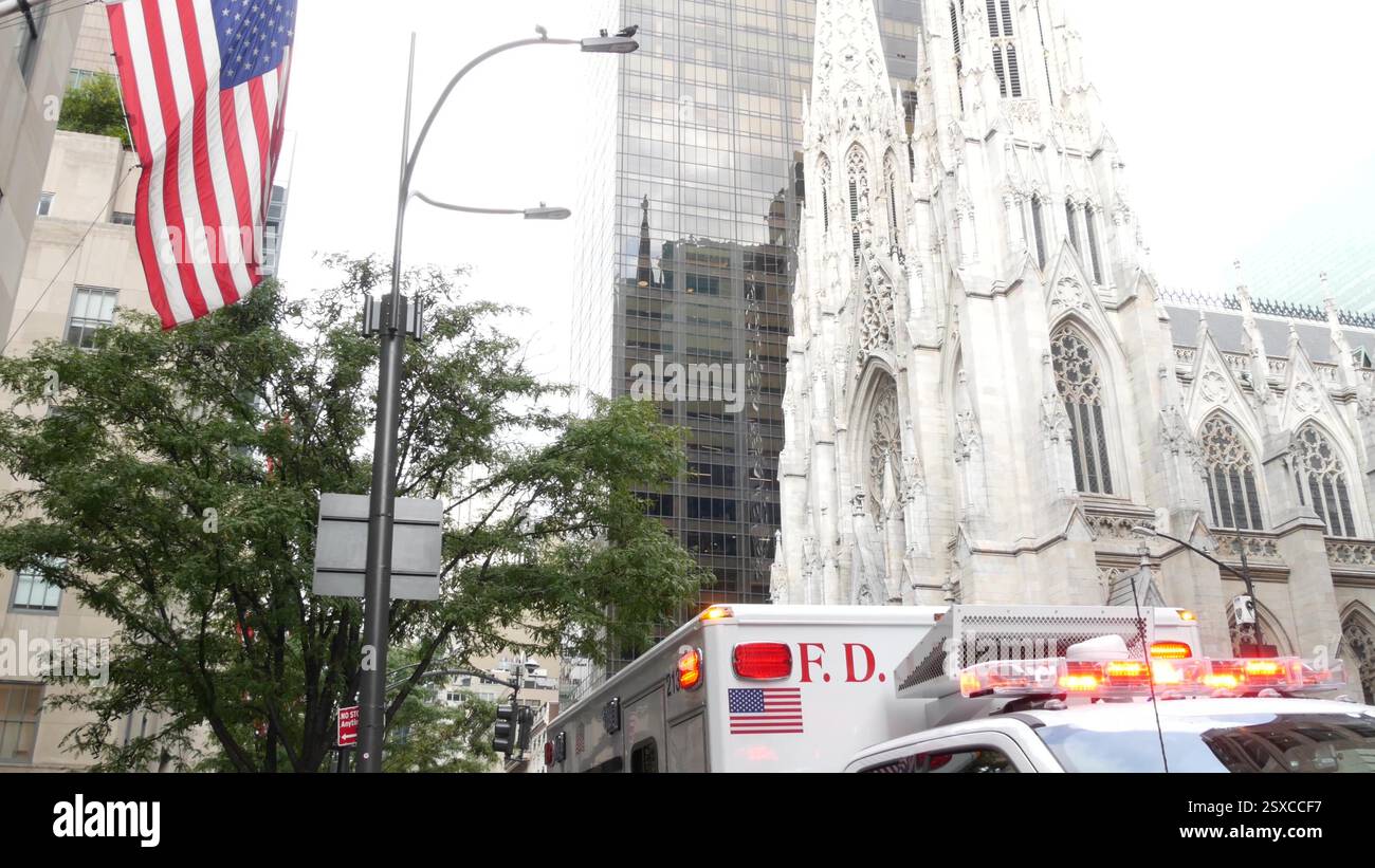 New York City, United States - 13 Sept 2023: NYFD Ambulance medical ...